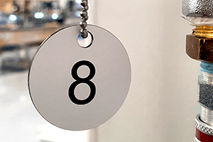 Fully Customisable Engraved Valve Tags Designed and Ordered Online.