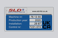 Customisable Machinery Labels Made to Order Online with SLD.