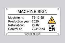 Customisable Machinery Labels Made to Order Online with SLD.